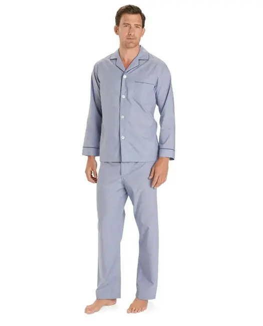 Brooks Brothers S Wrinkle-resistant Broadcloth Pajamas - Blue