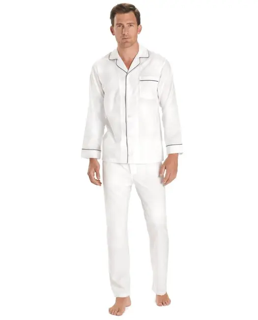 Brooks Brothers S Wrinkle-resistant Broadcloth Pajamas - White