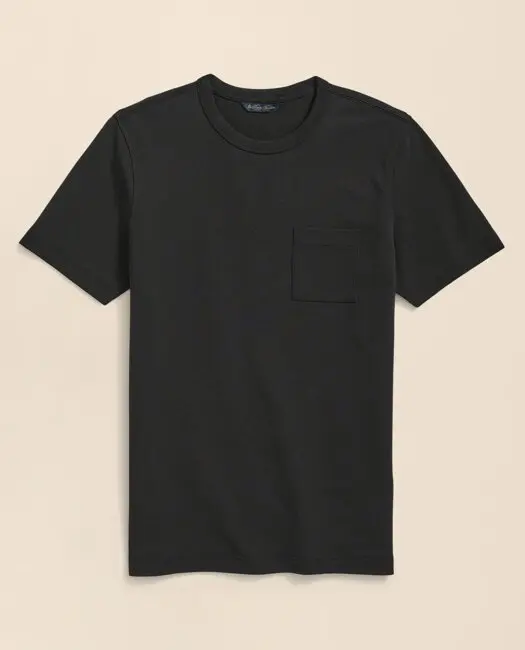 Brooks Brothers S Pique T-shirt In Gart-washed Supima Cotton | | Small - Black