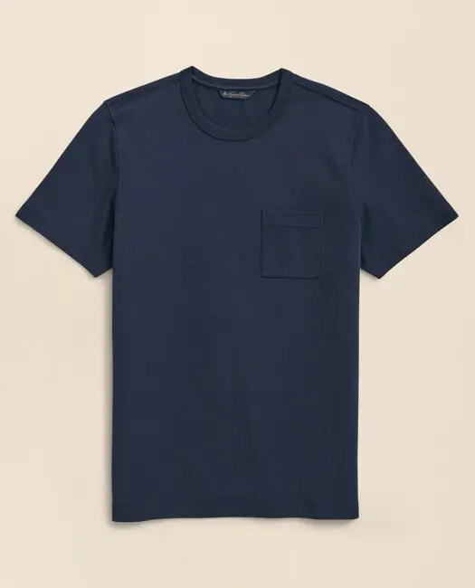Brooks Brothers S Pique T-shirt In Gart-washed Supima Cotton | | Small - Navy