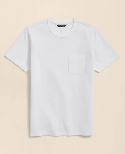 Brooks Brothers S Pique T-shirt In Gart-washed Supima Cotton | | Small - White