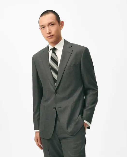 Brooks Brothers S Explorer Collection Slim Fit Wool Nailhead Suit Jacket - Grey