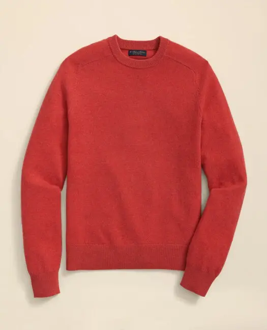 Brooks Brothers 3-ply Cashmere Crewneck Saddle Shoulder Sweater | | Small - Red