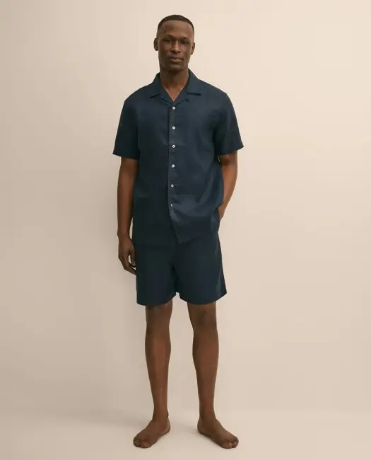 Brooks Brothers Linen Short Pajama Set - Navy