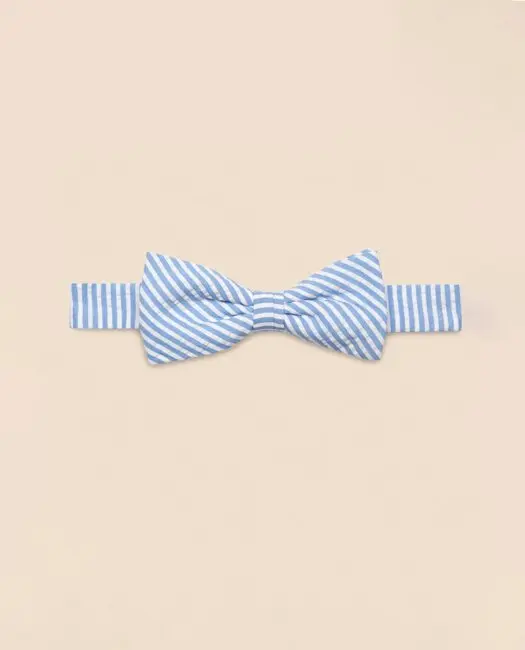 Brooks Brothers Seersucker Bow Tie - Blue