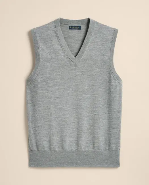 Brooks Brothers Ultimate Merino Wool Sweater Vest - Grey