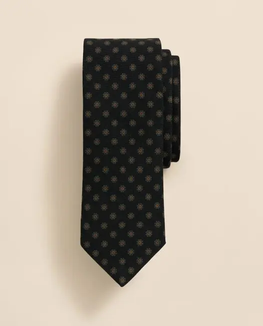 Brooks Brothers Wool Small Flower Neck Ties - Black