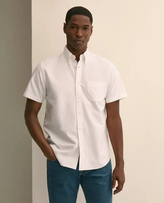 Brooks Brothers Friday Short-sleeve Oxford Shirt - White