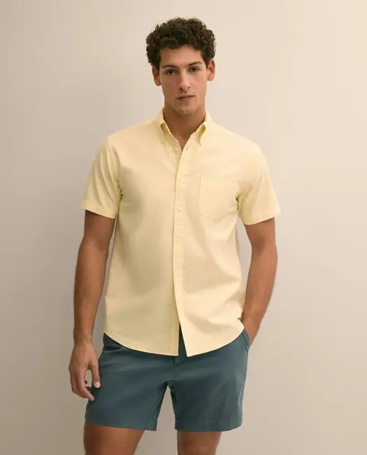 Brooks Brothers Friday Short-sleeve Oxford Shirt - Yellow