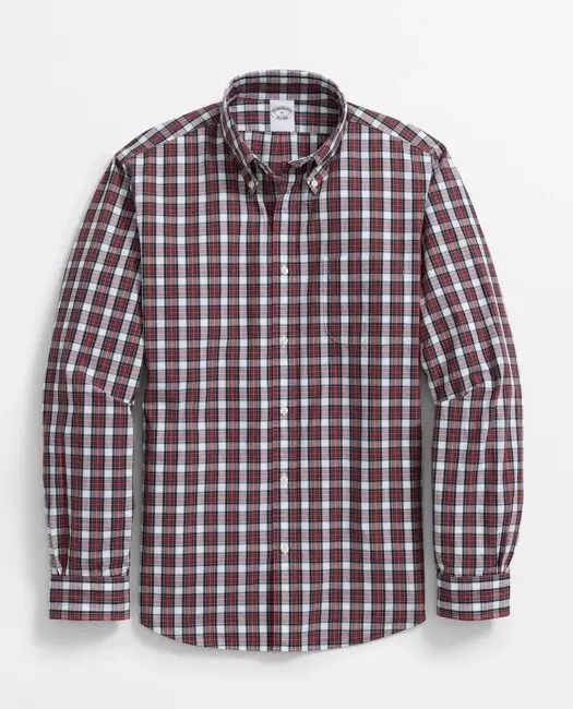 Brooks Brothers S Friday Shirt, Poplin Tartan | | Small - White