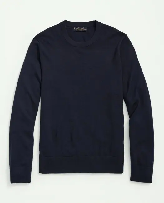 Brooks Brothers Ultimate Merino Wool Crewneck Sweater | | Large - Navy