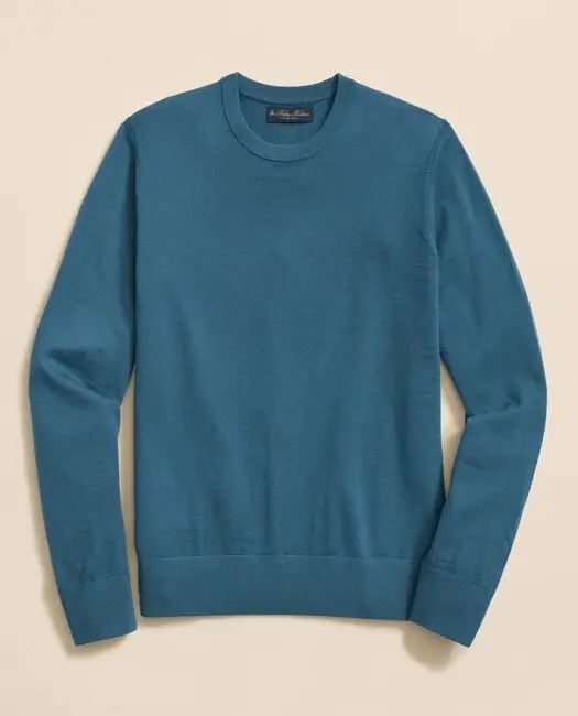 Brooks Brothers Ultimate Merino Wool Crewneck Sweater | | Large - Teal