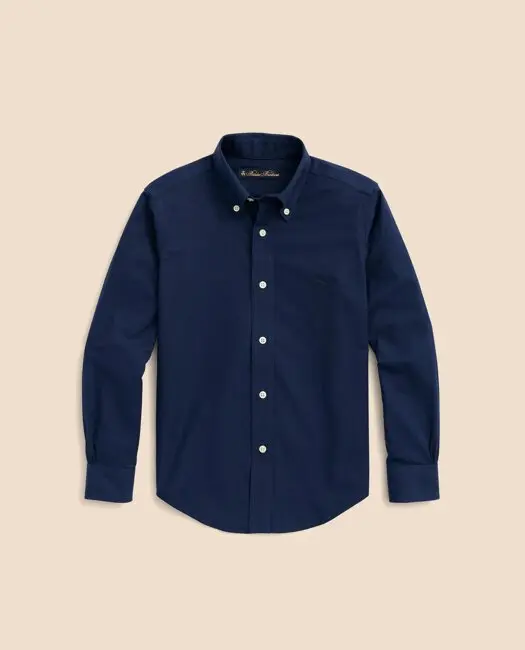 Brooks Brothers Non-iron Stretch Cotton Oxford Sport Shirt - Navy