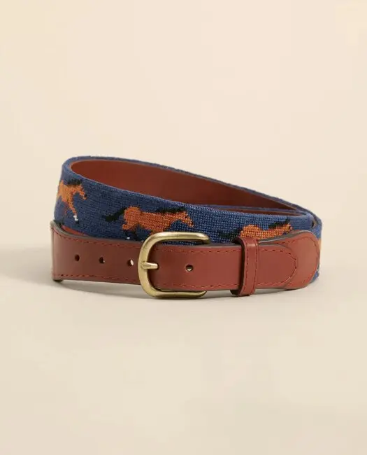 Brooks Brothers S Smathers & Branson Needlepoint Horse Belt - Multicolor