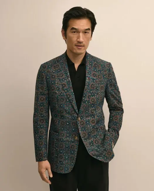 Brooks Brothers Classic Fit Cotton Medallion Mosaic Sport Coat