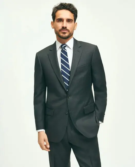 Brooks Brothers S Traditional Fit Wool Tic 1818 Suit - Grey