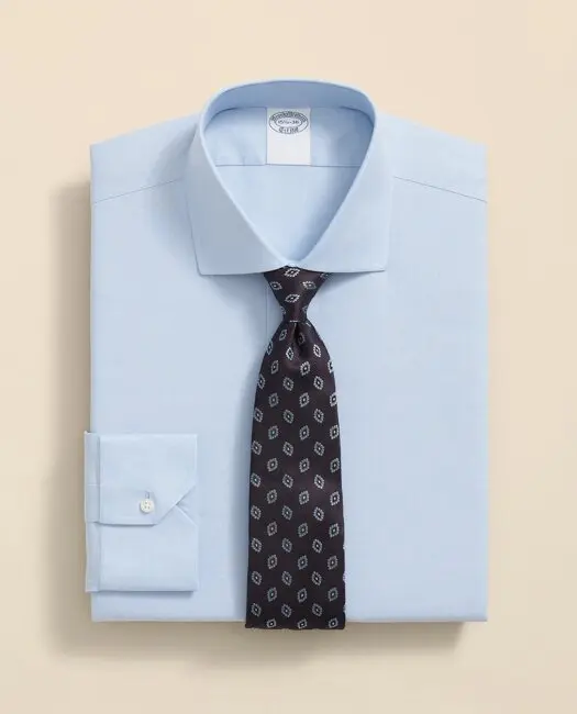 Brooks Brothers Stretch Supima Cotton Non-iron English Spread Collar, Herringbone Dress Shirt | | 16 33 - Hydrangea