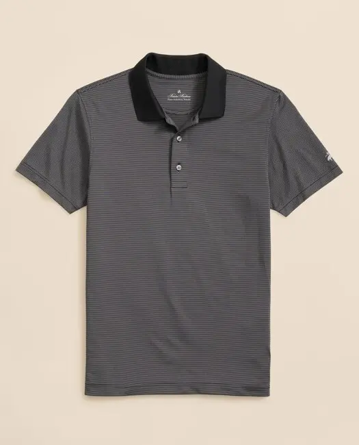 Brooks Brothers Performance Series Micro Stripe Jersey Polo Shirt - Black