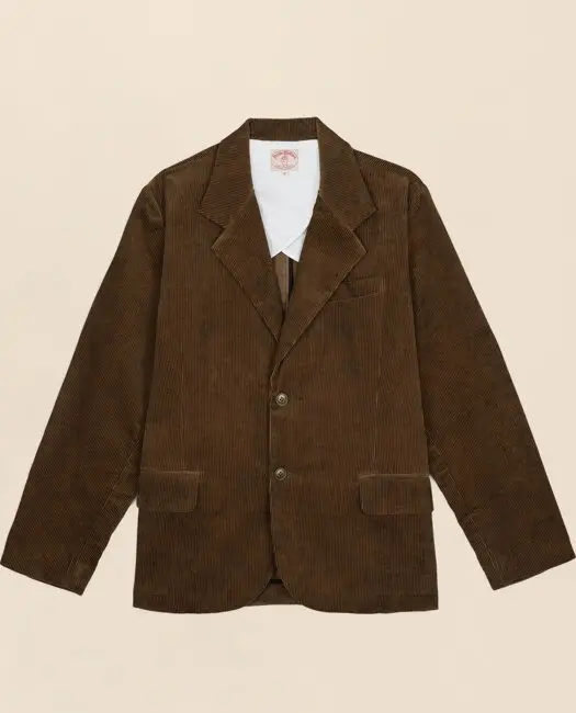 Brooks Brothers X Brain Dead Cotton Corduroy Embroidered Emblem Suit Jacket - Brown