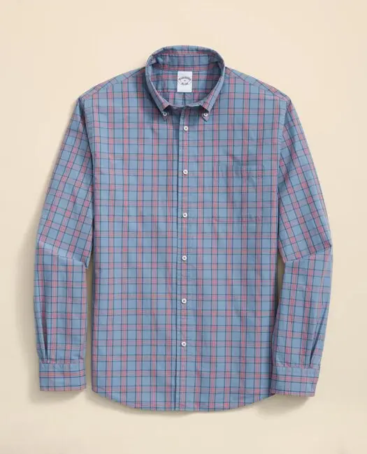 Brooks Brothers Friday Shirt, Poplin Plaid - Dark Blue