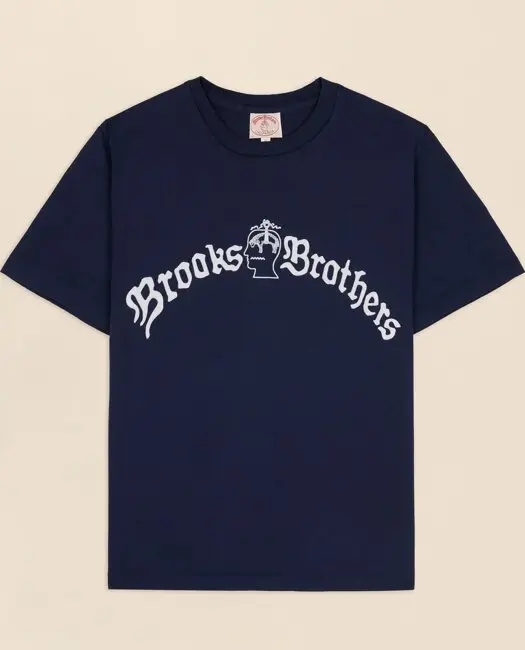 Brooks Brothers S X Brain Dead Cotton Vintage-inspired Emblem T-shirt | | Small - Navy