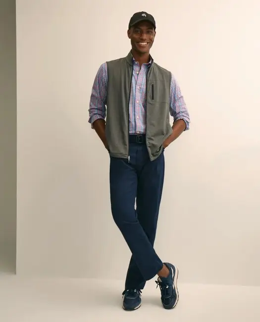Brooks Brothers S Performance Series Full-zip Vest Shirt | | Small - Grey