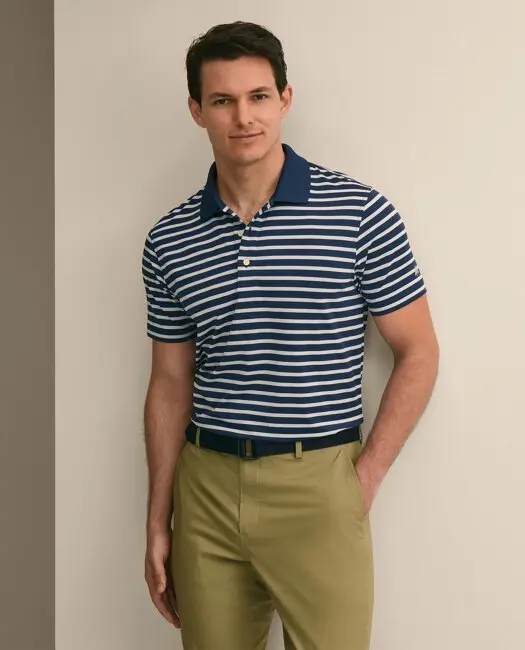 Brooks Brothers Performance Series Micro-stripe Polo Shirt - Navy