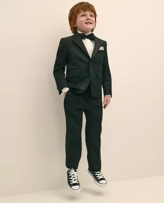 Brooks Brothers Prep Stretch Wool Tuxedo Jacket - Black