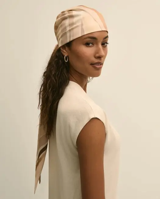 Brooks Brothers S Eugenia Kim Satin Headscarf - Ivory