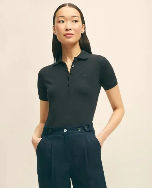 Brooks Brothers Supima Cotton Pique Polo Shirt - Black