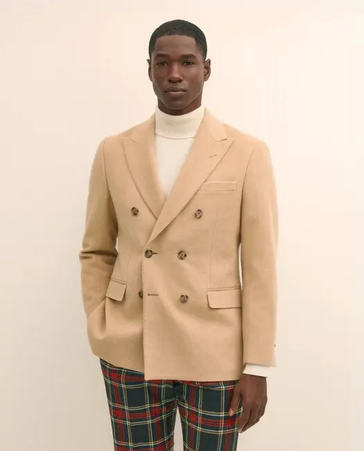 Brooks Brothers Classic Fit Hair Double-breasted 1818 Sport Coat - Camel