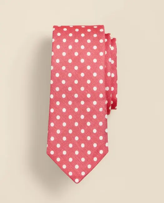 Brooks Brothers S Linen-silk Dot Tie - Pink