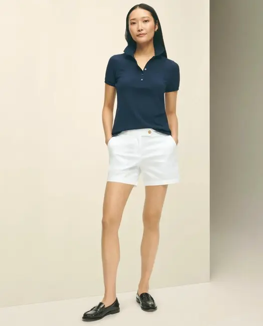 Brooks Brothers Stretch Cotton Twill Shorts - White