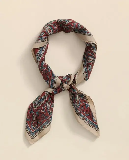 Brooks Brothers S Cotton Medallion Print Neckerchief Tie - Red