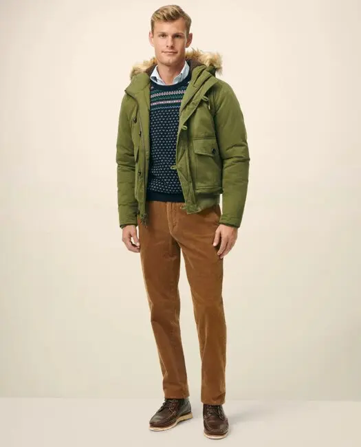 Brooks Brothers Down Bomber Jacket - Olive
