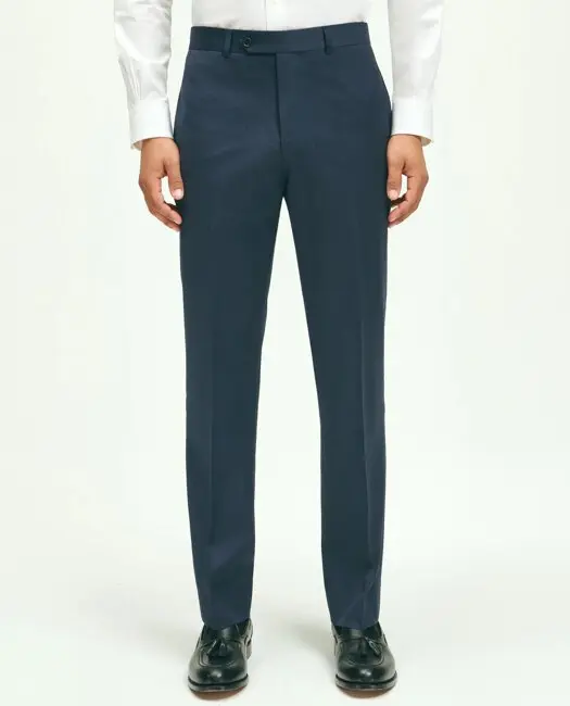Brooks Brothers Slim Fit Wool Dress Pants - Blue