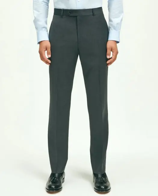 Brooks Brothers Slim Fit Wool Dress Pants - Grey