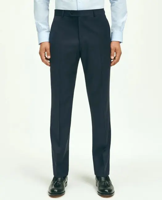 Brooks Brothers Slim Fit Wool Dress Pants - Navy