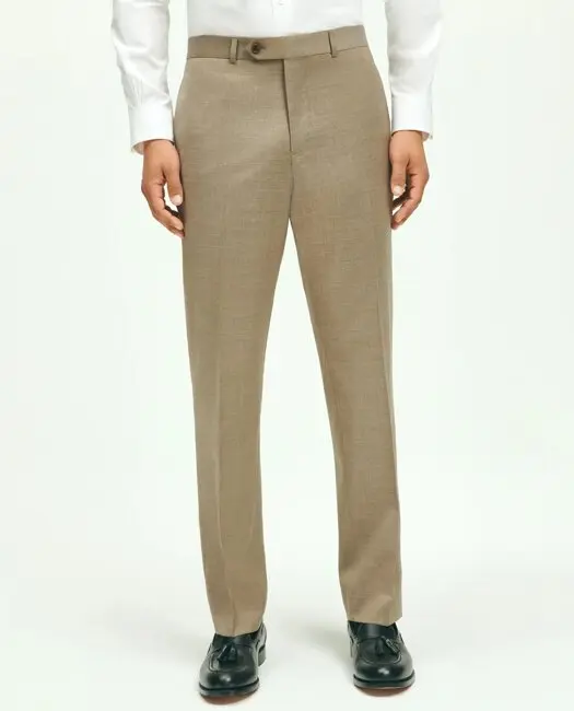Brooks Brothers Slim Fit Wool Dress Pants - Tan