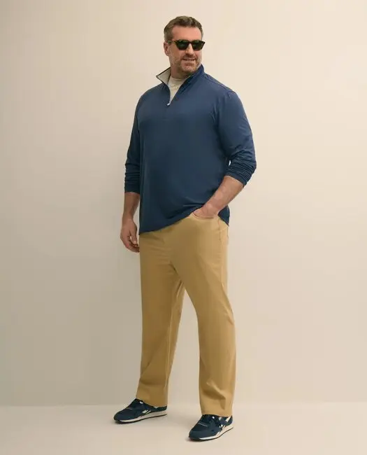 Brooks Brothers Performance Series Big & Tall Stretch 5-pocket Pants - Light Beige