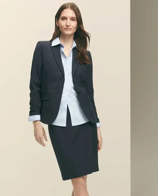 Brooks Brothers S The Essentials Stretch Wool Jacket - Navy