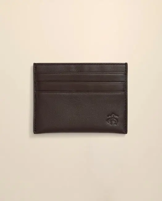 Brooks Brothers Lambskin Card Case - Black