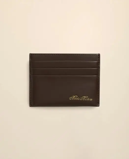 Brooks Brothers Lambskin Card Case - Brown