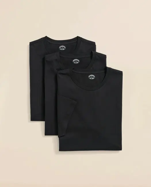 Brooks Brothers S Supima Cotton Crewneck 3 Pack T-shirts | | Large - Black