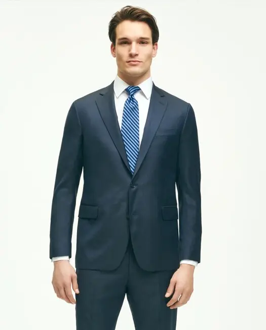 Brooks Brothers S Classic Fit Wool Tic 1818 Suit - Navy