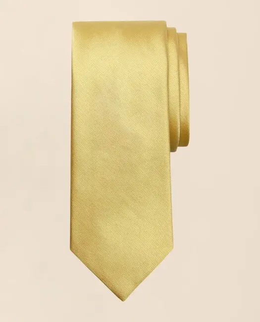 Brooks Brothers Solid Rep Tie - Yellow
