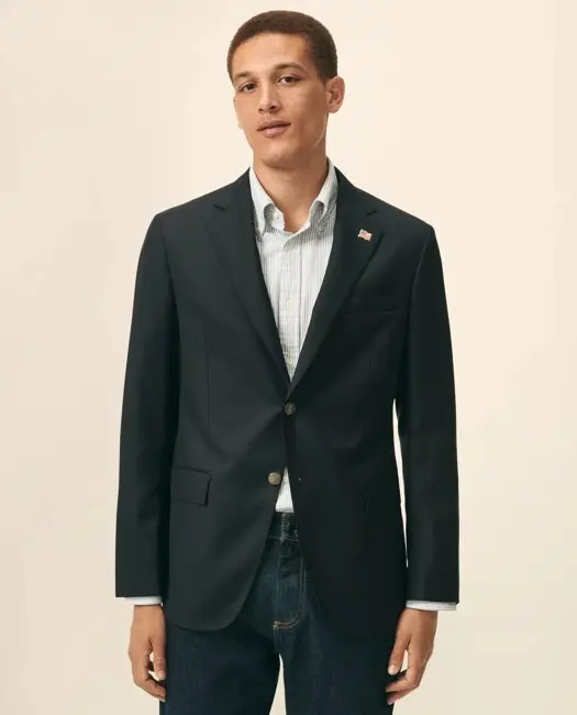 Brooks Brothers Slim Fit Stretch Saxxon Wool 1818 Blazer
