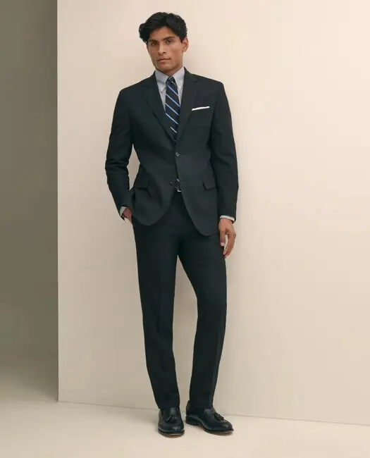 Brooks Brothers S Explorer Collection Slim Fit Wool Suit Pants - Black