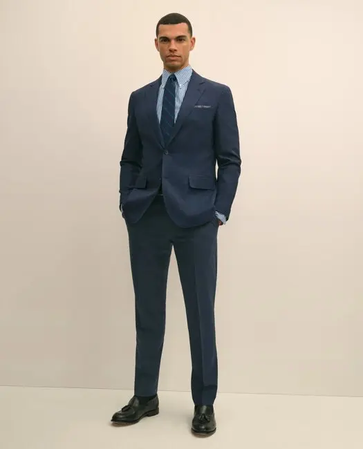 Brooks Brothers S Explorer Collection Slim Fit Wool Suit Pants - Navy