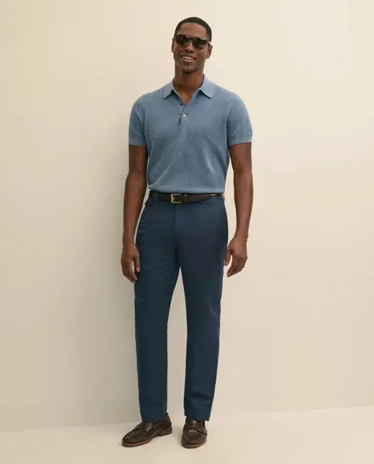Brooks Brothers Linen-cotton Pants - Navy